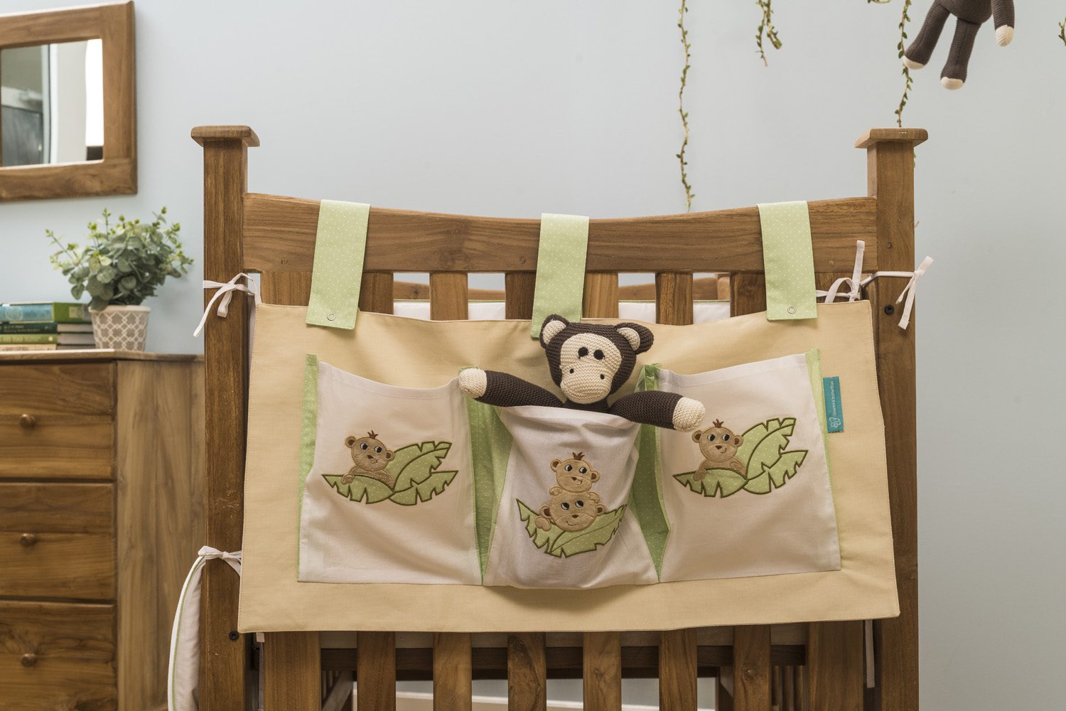 Monkey Tales Cot Tidy - Blooms and Butterflies