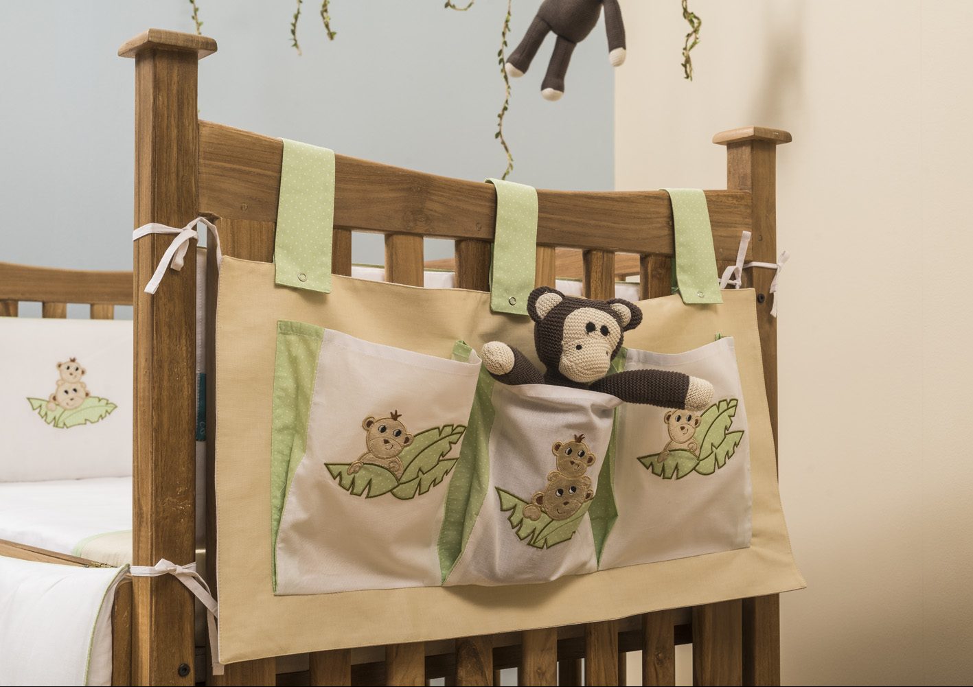 Monkey Tales Cot Tidy - Blooms and Butterflies
