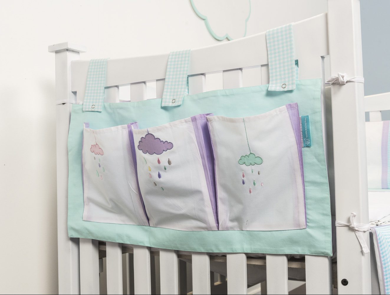 Rainy Blue Cot Tidy - Blooms and Butterflies
