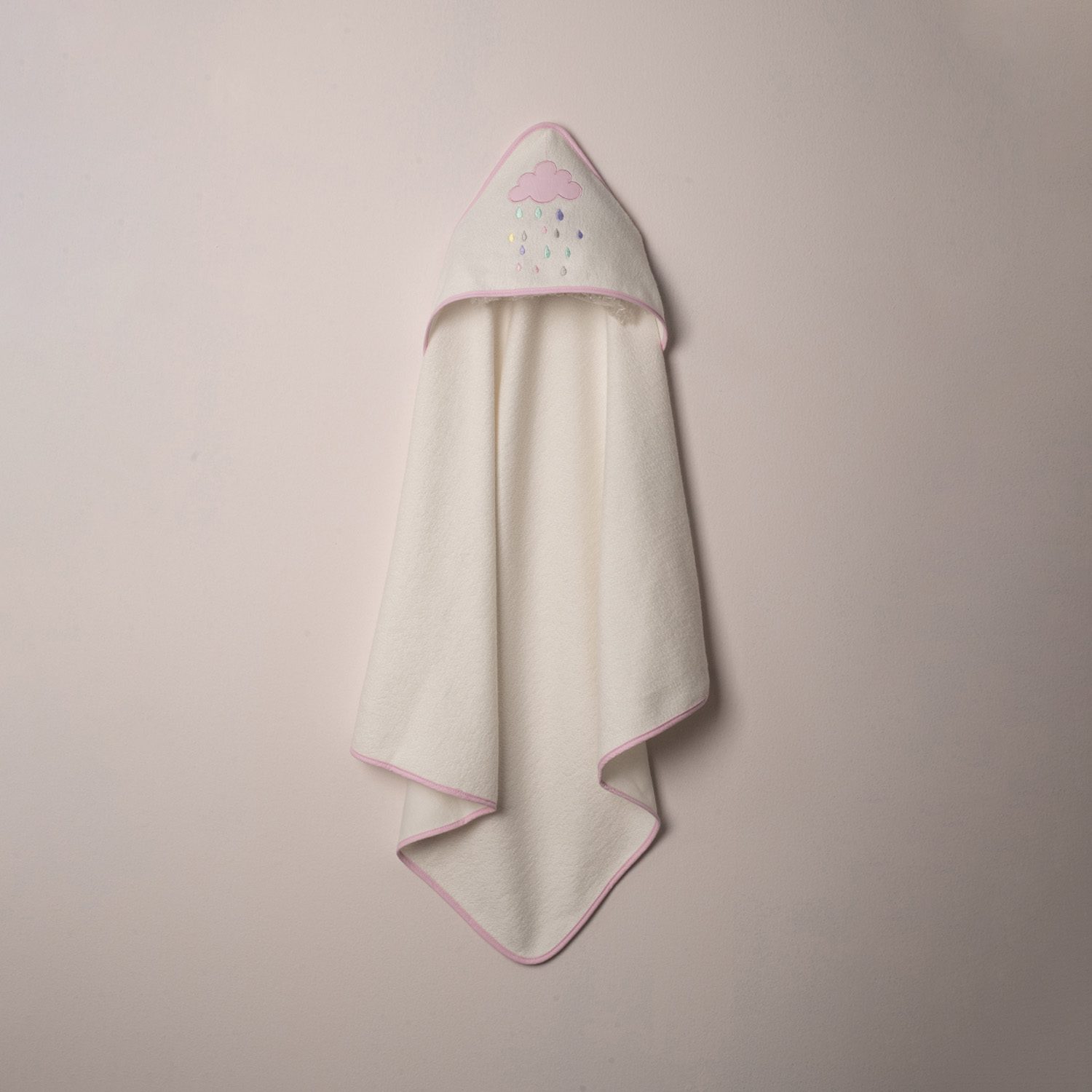 Rainy Pink Hooded Towel - Blooms and Butterflies
