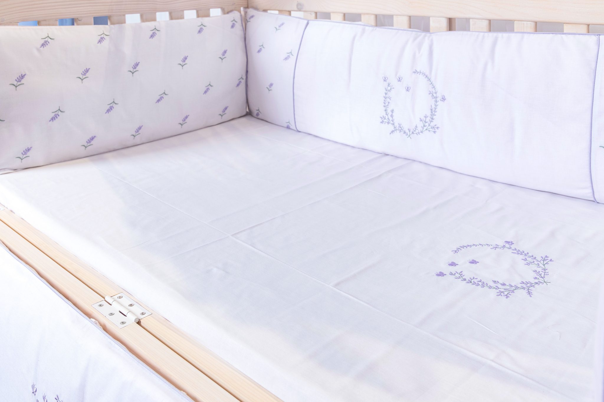 Lavender’s Blue Cot Sheet - Blooms and Butterflies